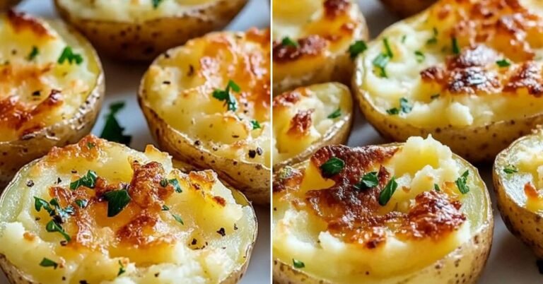Crispy Smashed Potatoes with Garlic Butter